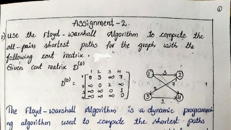 DAA Assignment 2: Floyd-Warshall Algorithm & Job Scheduling Analysis ...