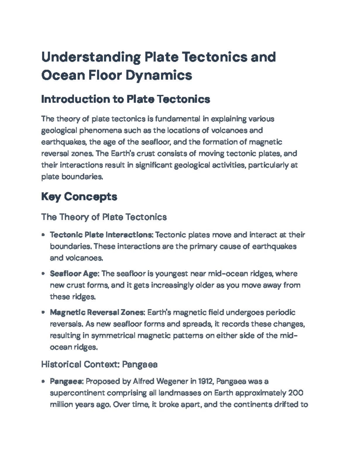 Understanding Plate Tectonics: Dynamics of Earth's Crust and Ocean ...