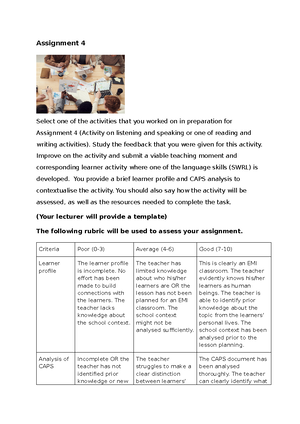 [Solved] Teaching activities identify teachable moments related to ...