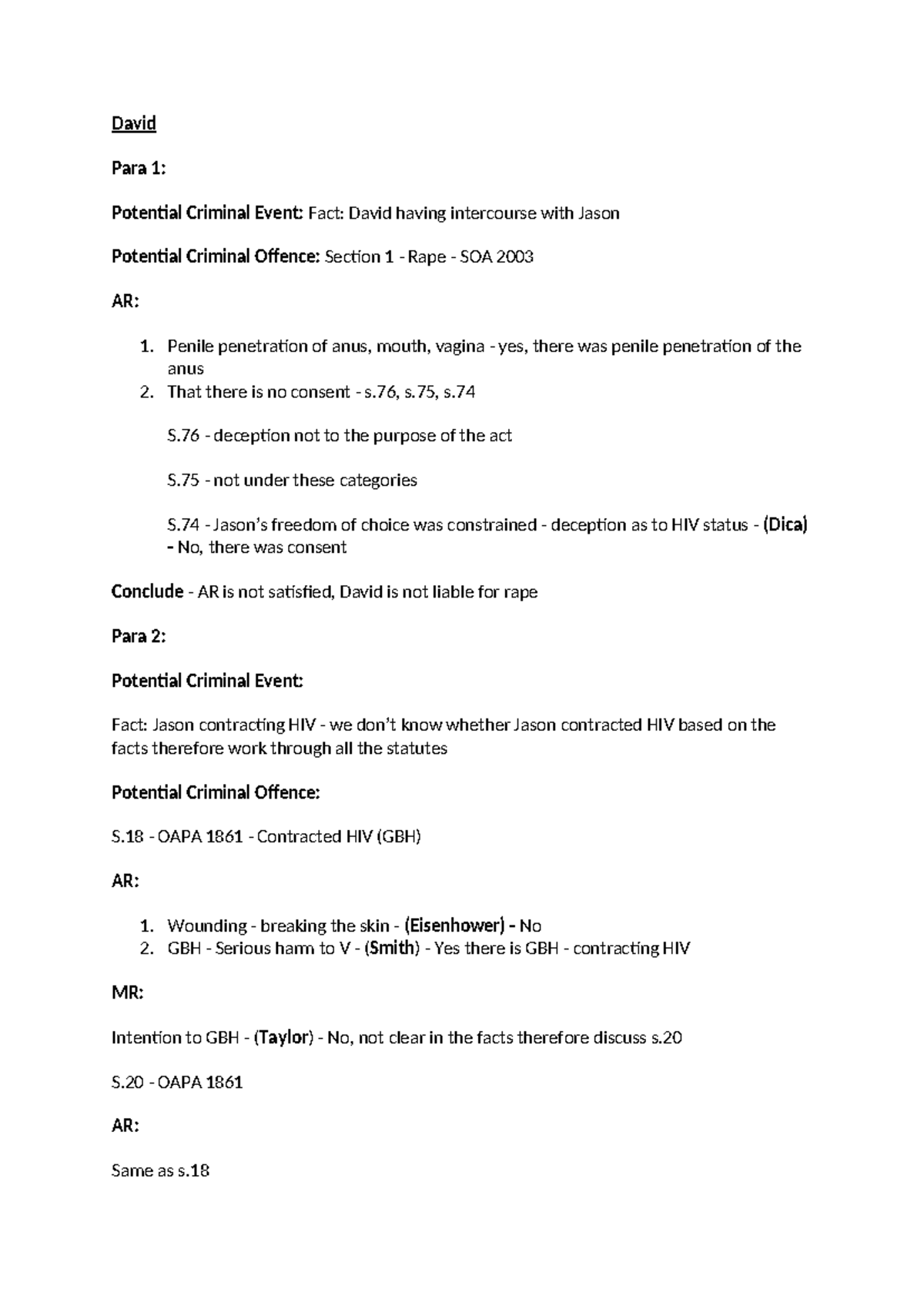 OAPA 1861 Structure with Comments - David Para 1: Potential Criminal ...