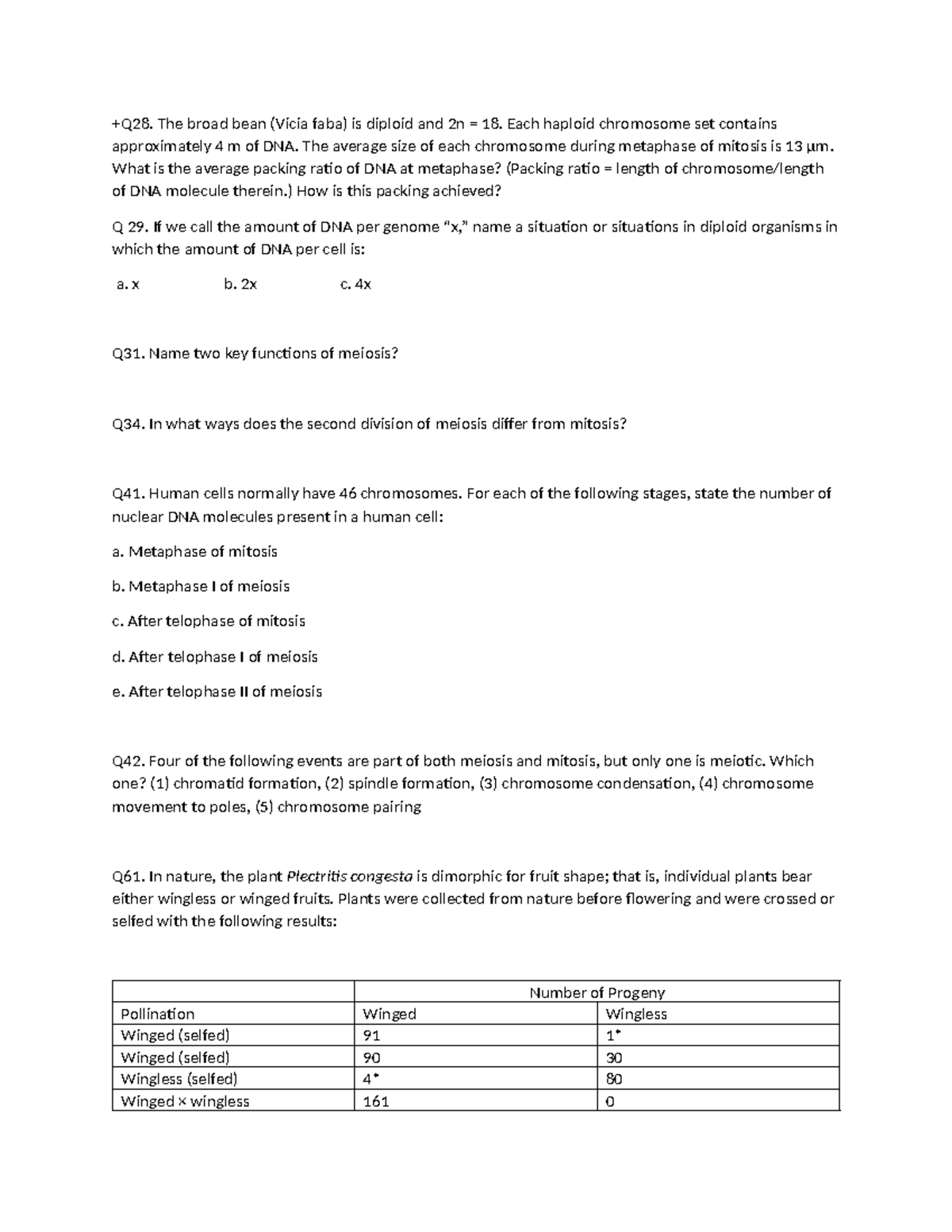 Problem Set Chp2-2: Genetics and Meiosis Practice Questions - Studocu