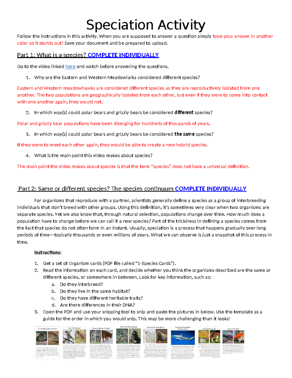 Genetics 101: Speciation Activity and Reproductive Barriers - Studocu