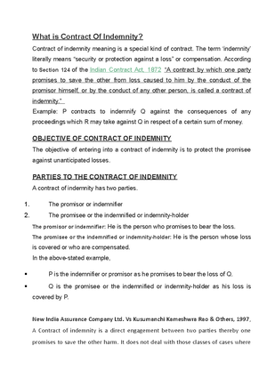 Contract I - Kslu contact 1 notes - AL-AMEEN COLLEGE OF LAW MODEL ...