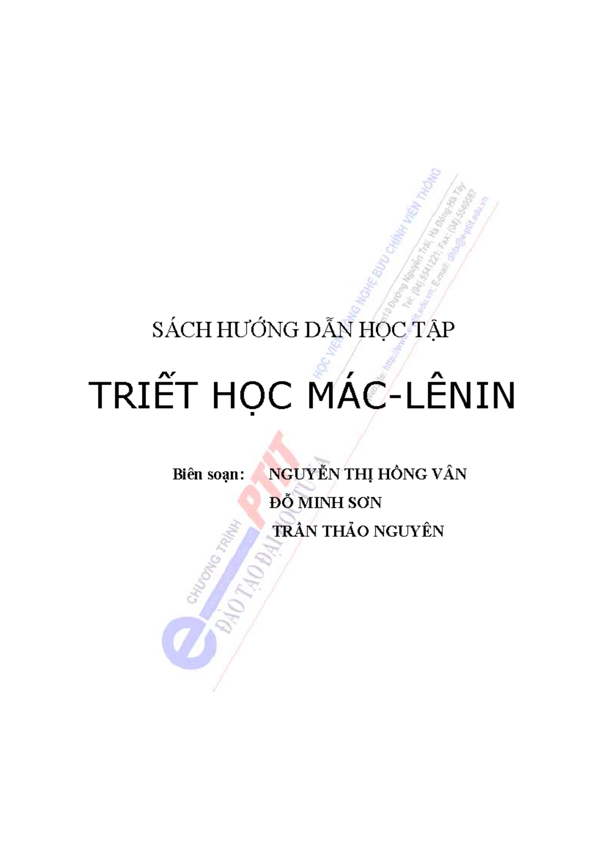 Sach huong dan bai tap triet hoc mac lenin - SÁCH HƯỚNG DẪN HỌC TẬP ...