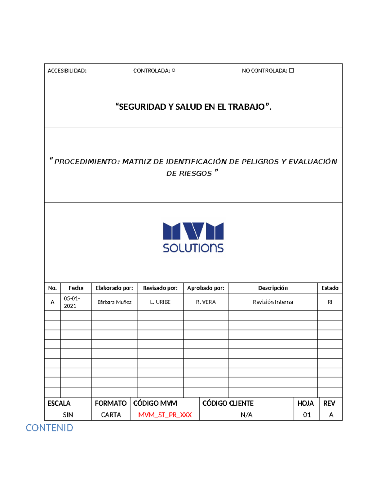MVM ST PR XXX - Procedimiento Miper - CONTENID ACCESIBILIDAD ...