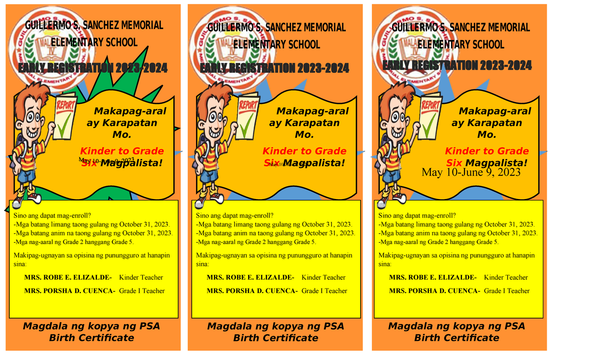 Early Registration Guide 2023-2024 for Kinder to Grade 6 - Studocu