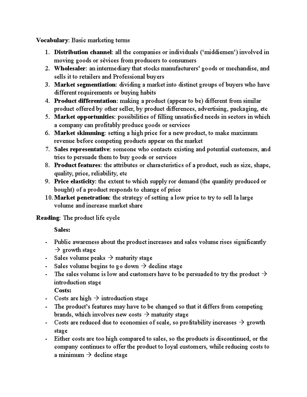 Module 6 - Unit 12 Marketing - Vocabulary : Basic marketing terms ...
