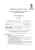 STAT130 - UKZN - Introduction to statistics - Studocu