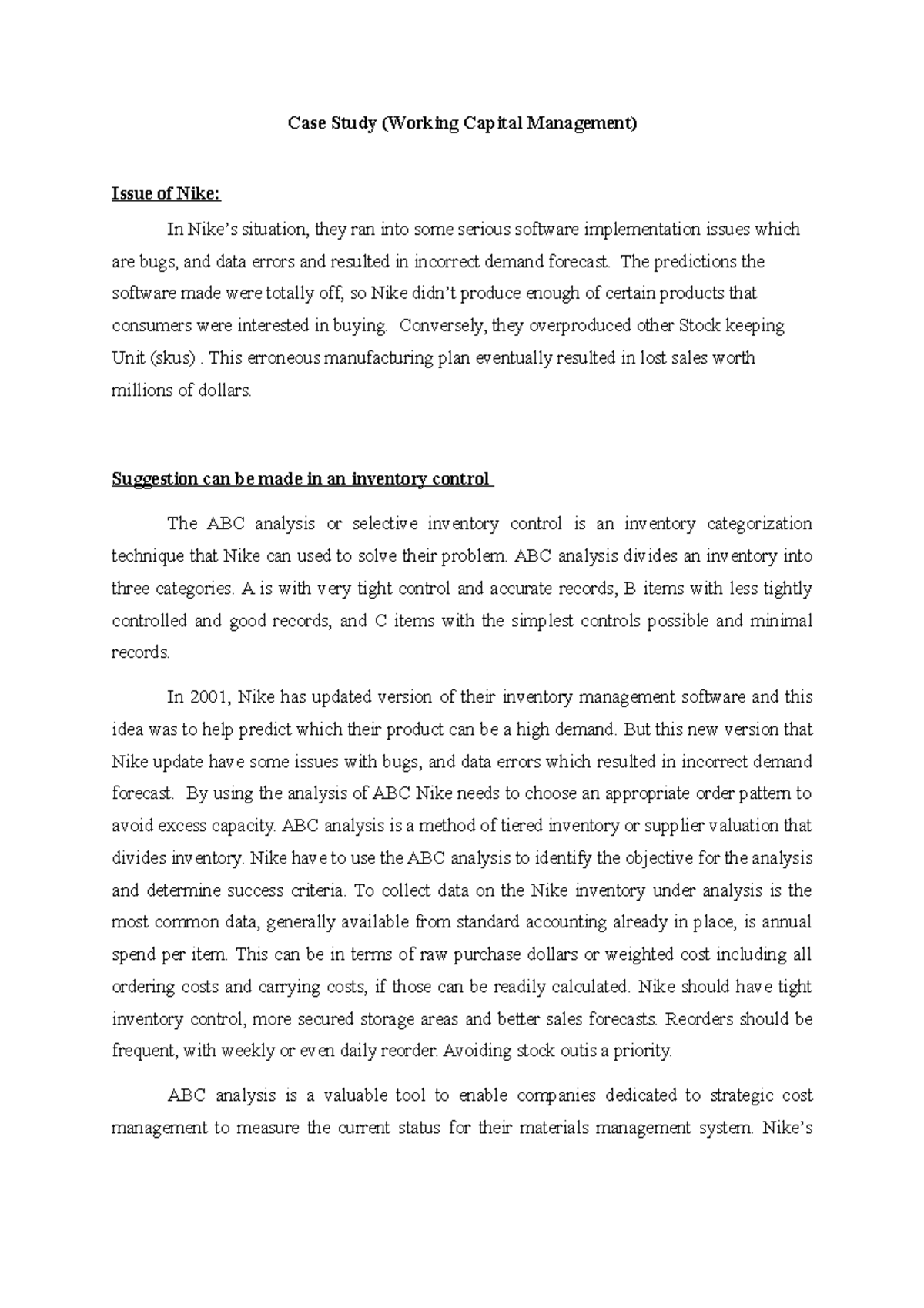 Nike Case Study: Inventory Control Challenges & Solutions Analysis ...