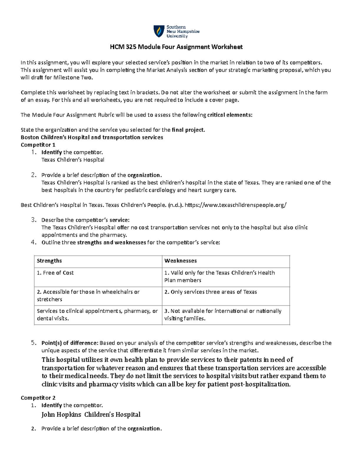HCM 325 Module Four Assignment Worksheet 2 - HCM 325 Module Four Assignment Worksheet In this ...
