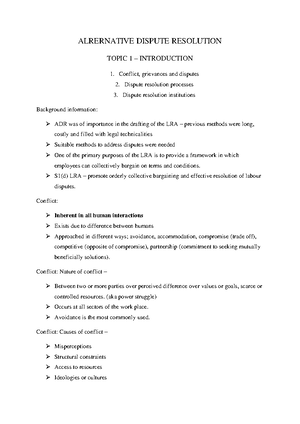 ADR Summaries Test 1 - ADR SUMMARIES The LRA's purpose is to promote ...