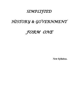 History FORM 2 Notes - Note - IDEAL HISTORY AND GOVERNMENT FORM 2 ...