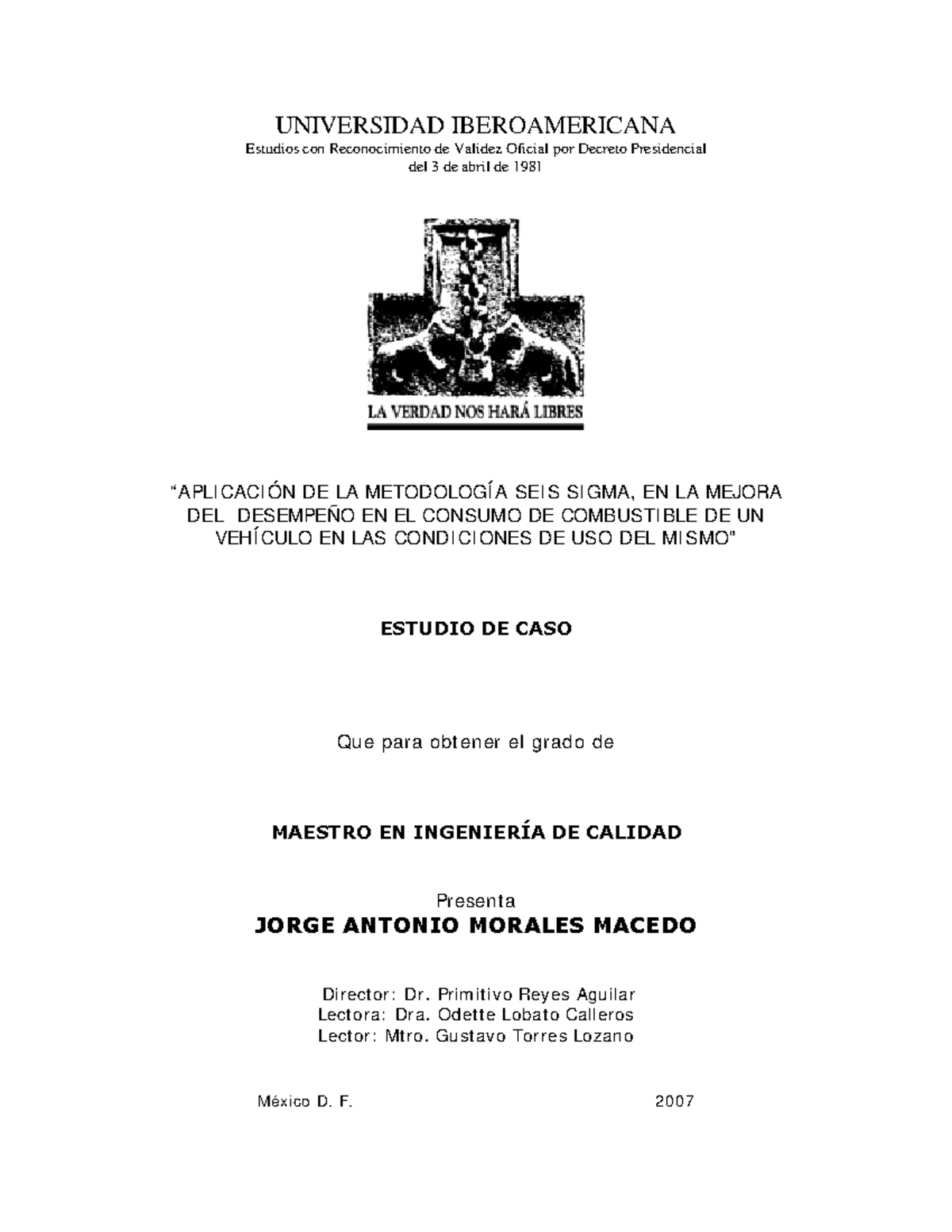 Aplicación de Seis Sigma en la Mejora del Rendimiento de Combustible ...