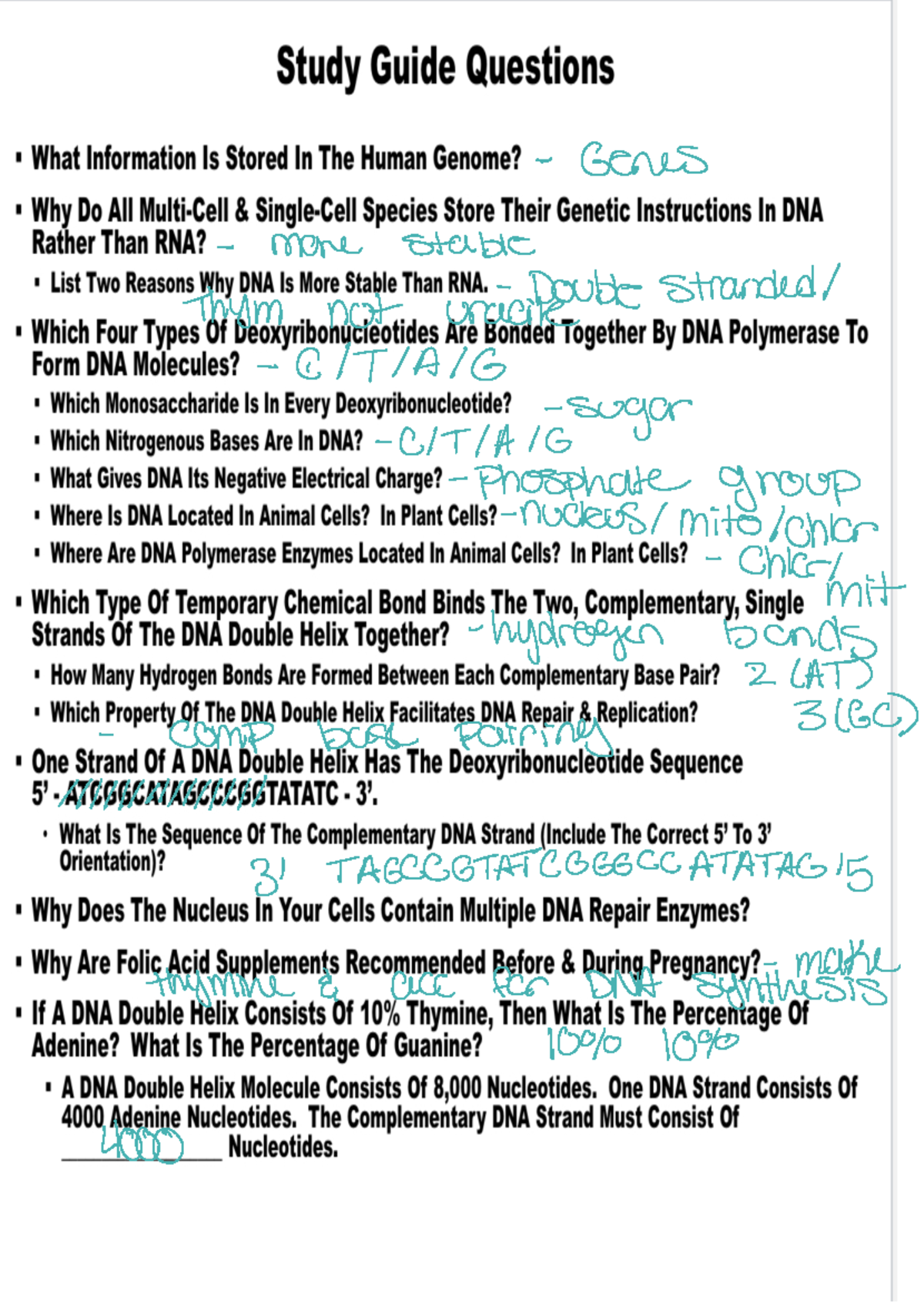 Comprehensive Study Guide on Human Genome & Enzymes - BIOL 101 Final ...