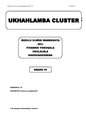 Ibanga 11 paper 3 - Iphepha lesithathu - IBANGA 11 ISIZULU ULIMI ...