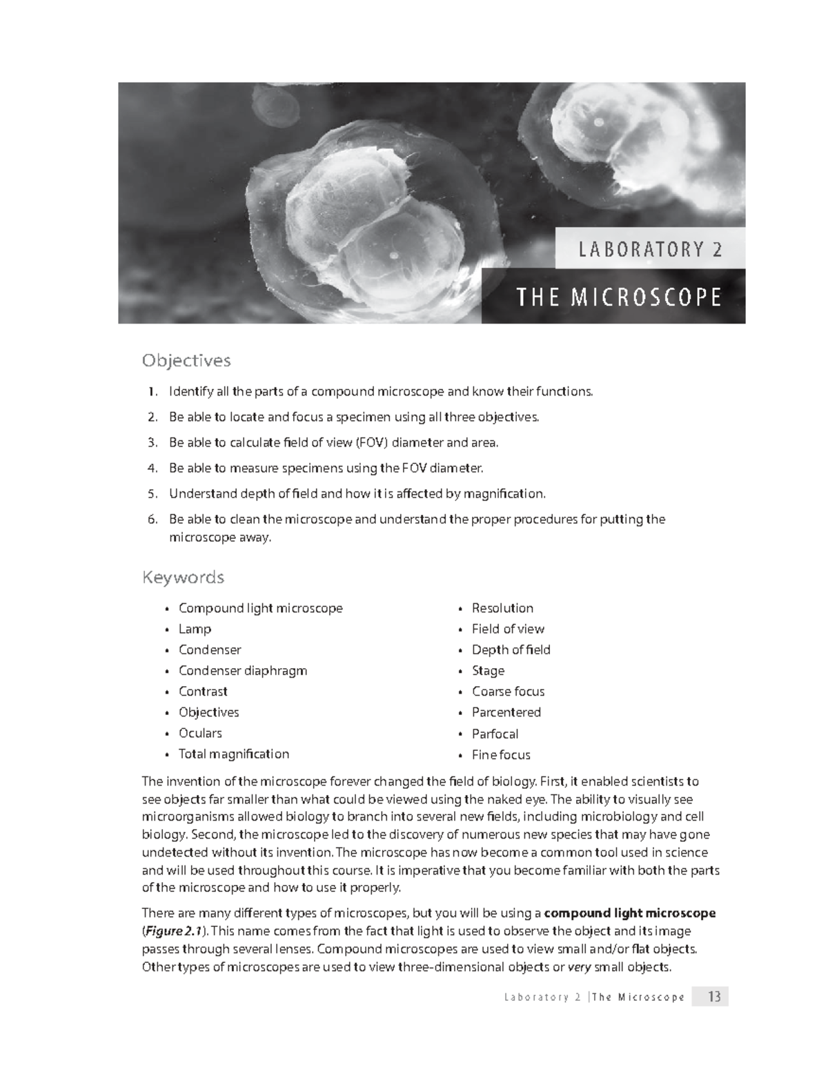 Laboratory 2: The Compound Microscope - Usage & Measurements - Studocu