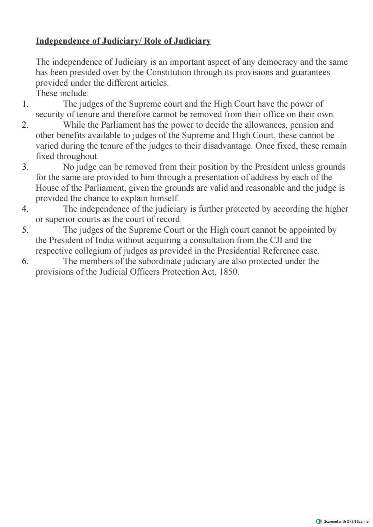 Independence of Judiciary: Key Constitutional Provisions Explained ...