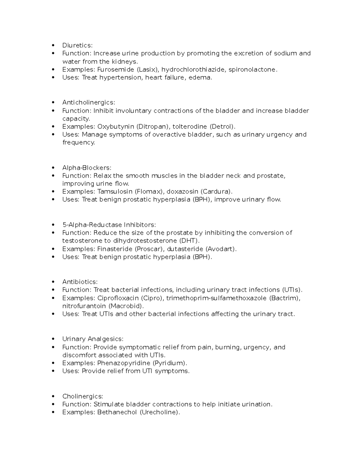 Pharmacology Overview of Urinary Medications (PHAR 101) - Diuretics ...