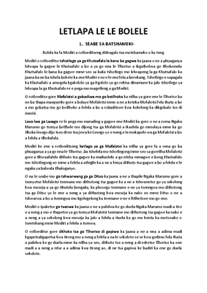 Letlapa LE LE Bolele 2021 - TSHEKATSHEKO YA LETLAPA LE LE BOLELE 2021 ...
