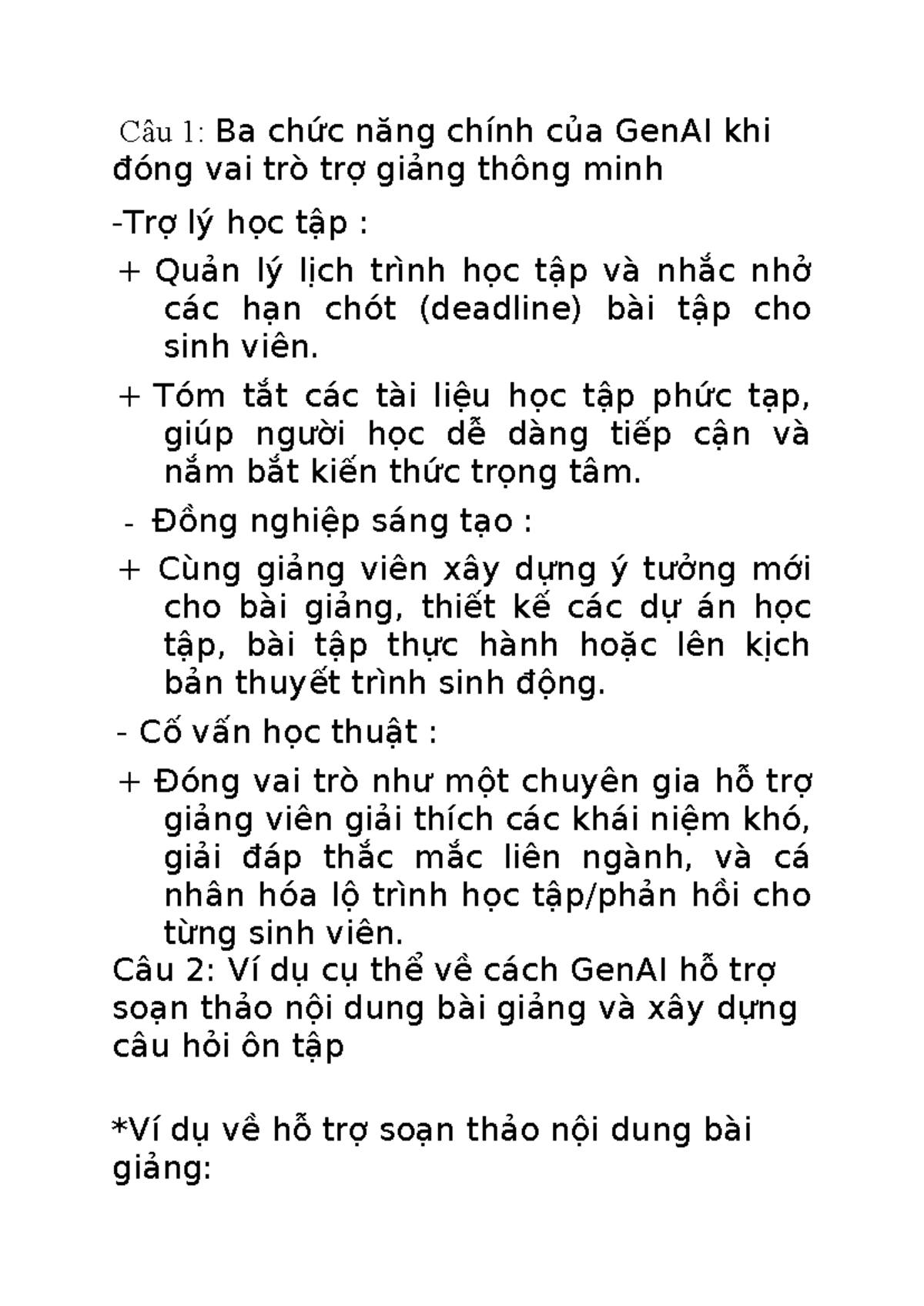 Bài tập về Ứng dụng AI trong Giảng dạy - MVB - Studocu