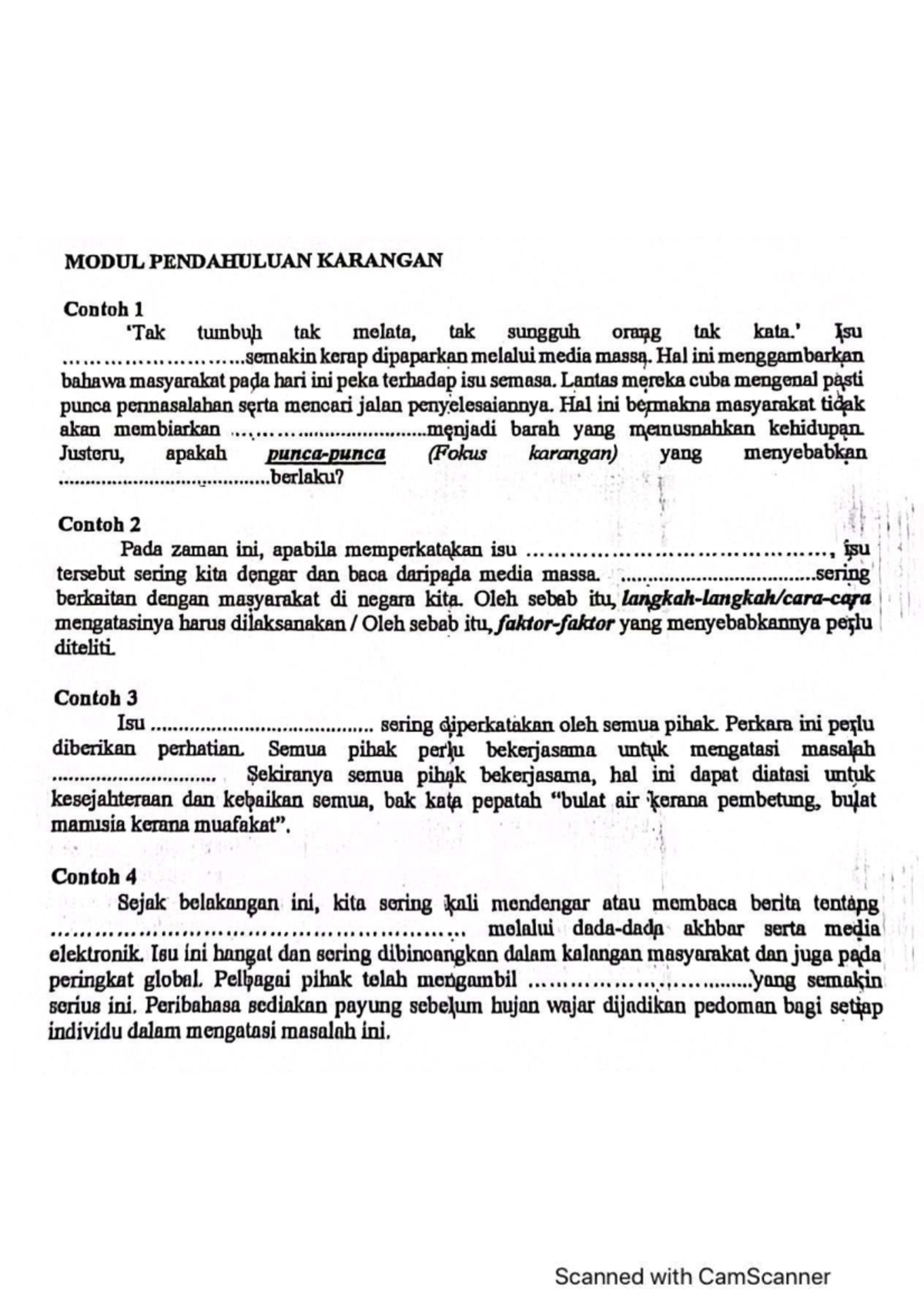 Modul Karangan: Nota dan Contoh Isu Semasa - Studocu