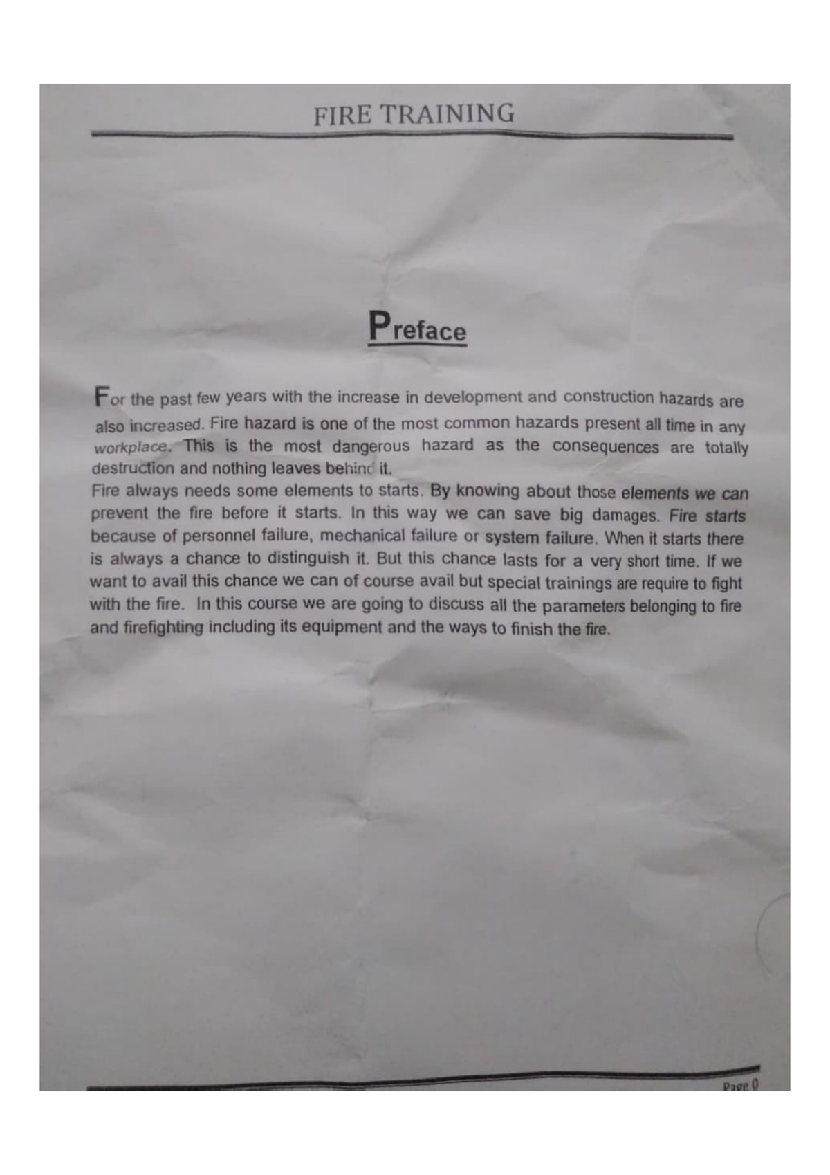 Fire Watch Aramco Notes - FIRE TRAINING Preface For the past few years ...