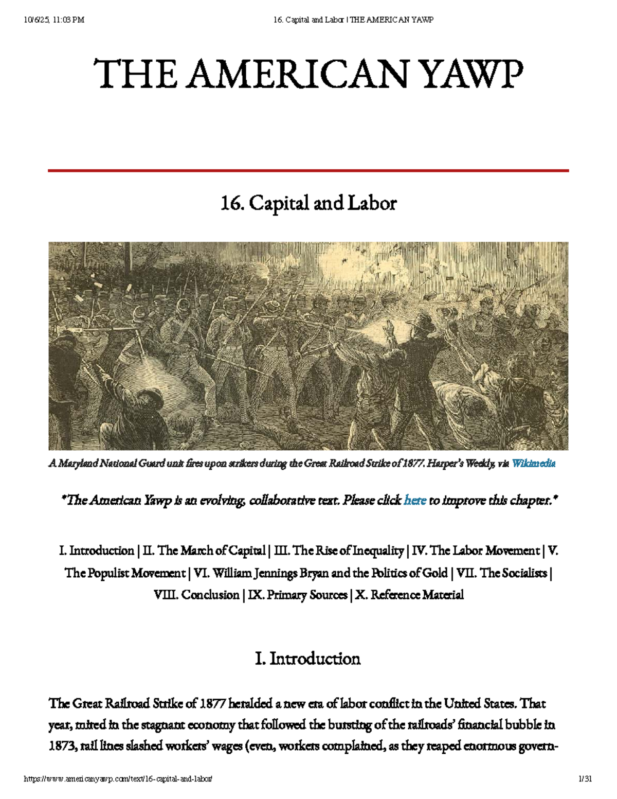 Final Exam Notes: Capital and Labor in Gilded Age America (HIST 101 ...