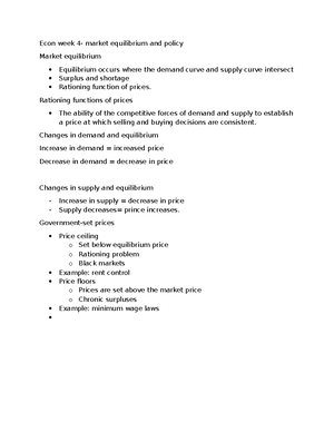 UNIT 2 ECON Cheat Sheet - Perfect Competition Characteristics Many ...
