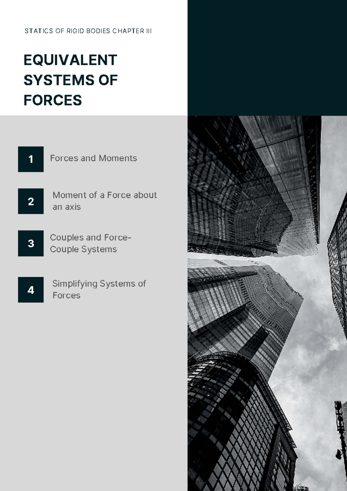 STATICS OF RIGID BODIES CHAPTER 3: FORCES, MOMENTS, AND COUPLES - Studocu