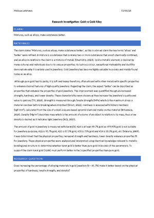 Studentexperimentreportguide - STUDENT EXPERIMENT REPORT GUIDE Rationale (Explain the topic of ...
