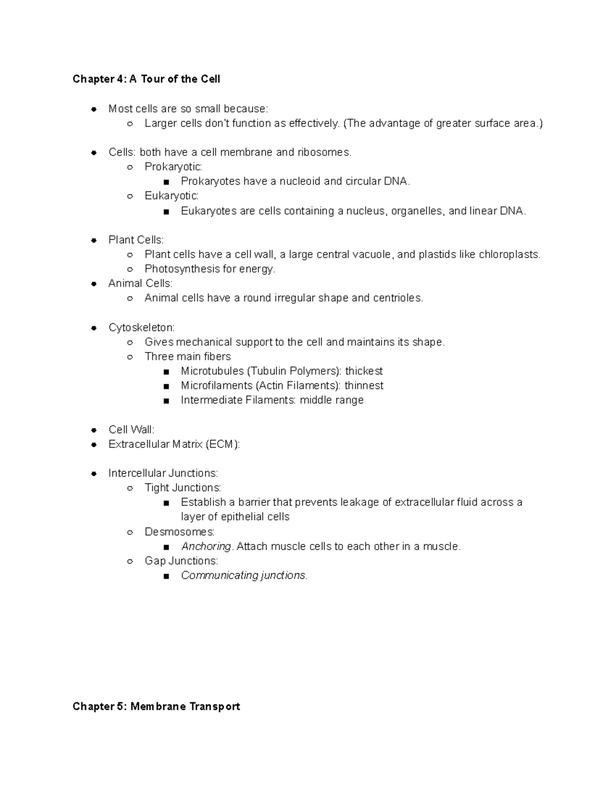 Exam 2 Review - Summary Principles Of Biology I - Chapter 4: A Tour of ...