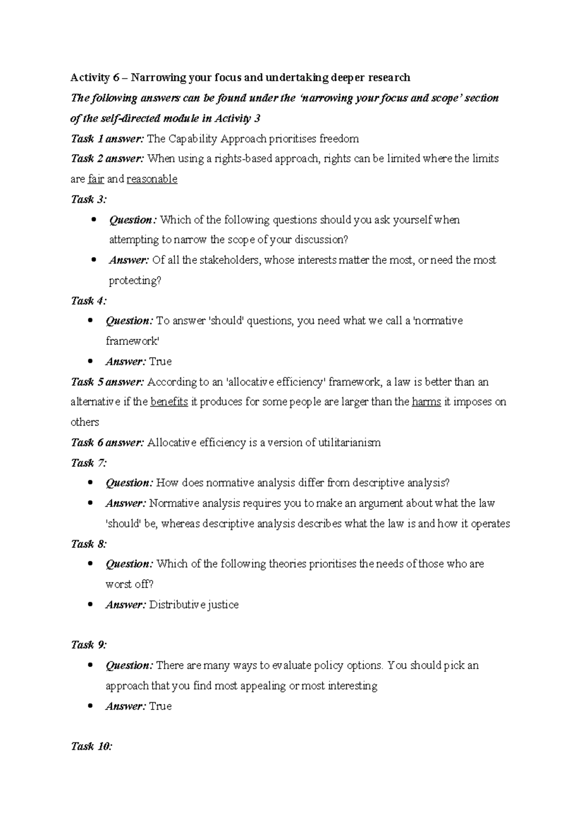 Activity 6: Focus and Research Insights - Tutorial 1 Answers - Studocu
