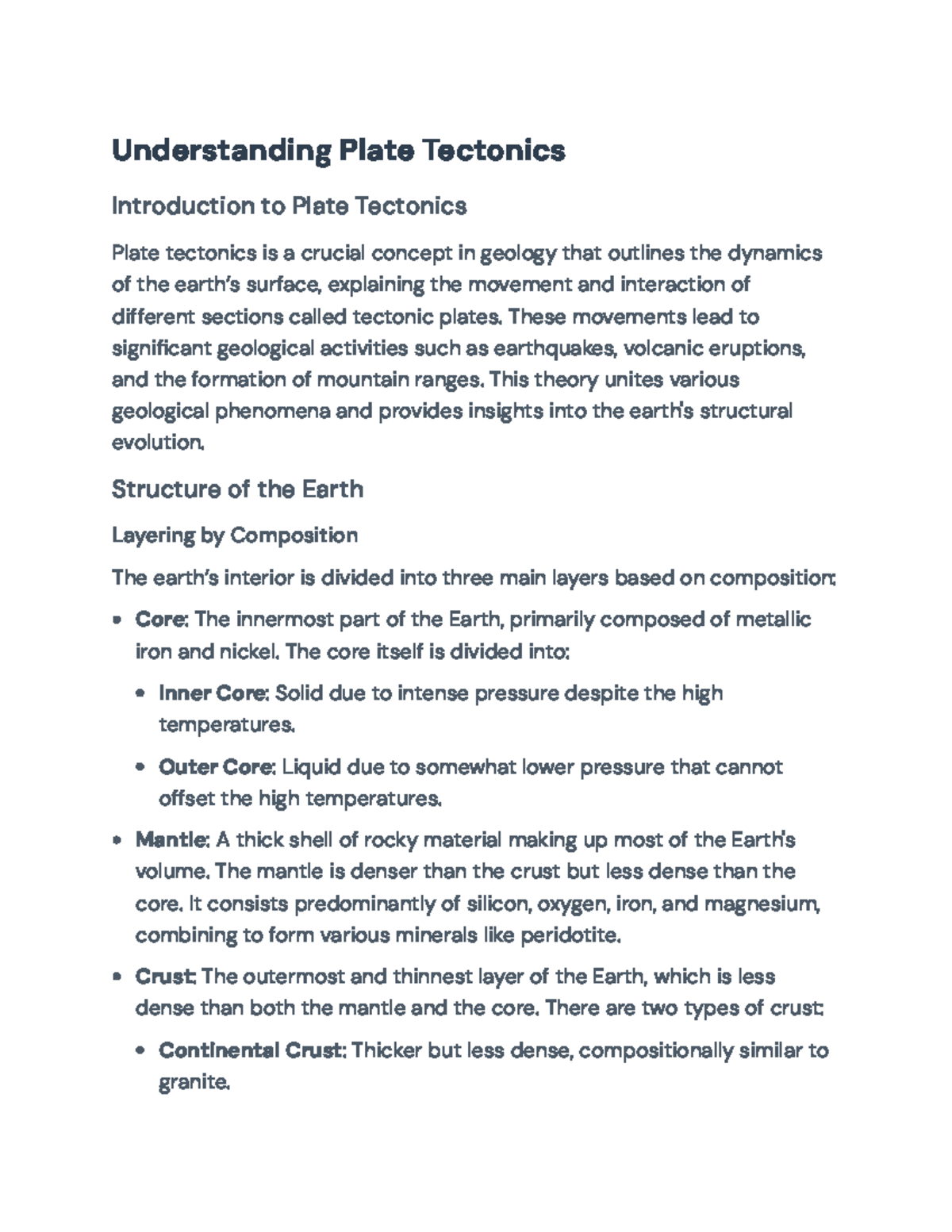 Understanding Plate Tectonics: Mechanisms, Evidence, and Impacts ...