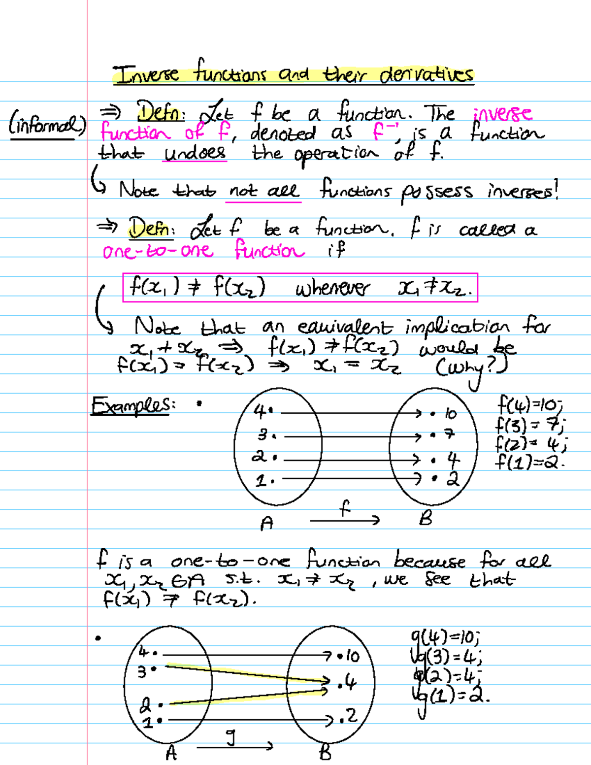 Functions and inverse functions 3 - Inverse functions and their ...