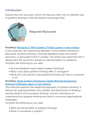 [Solved] examples of how systems thinking is used in the IT field ...