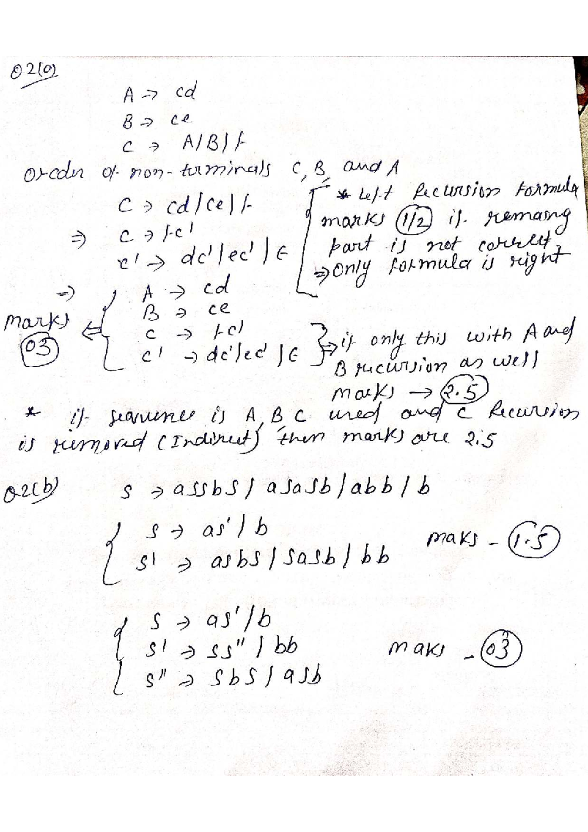 Solution to Q2: Recursion and Grammar Analysis - Studocu