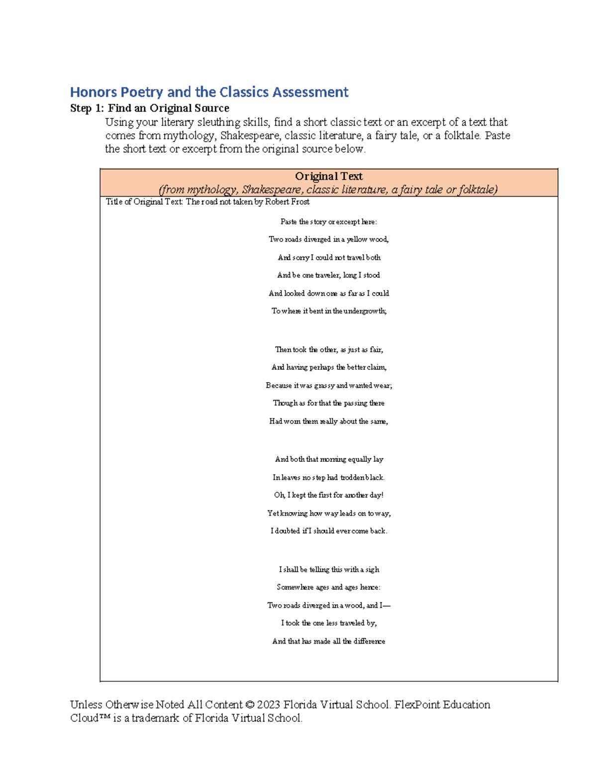 Honors Poetry & Classics Assessment: An Analysis of Choices - Studocu