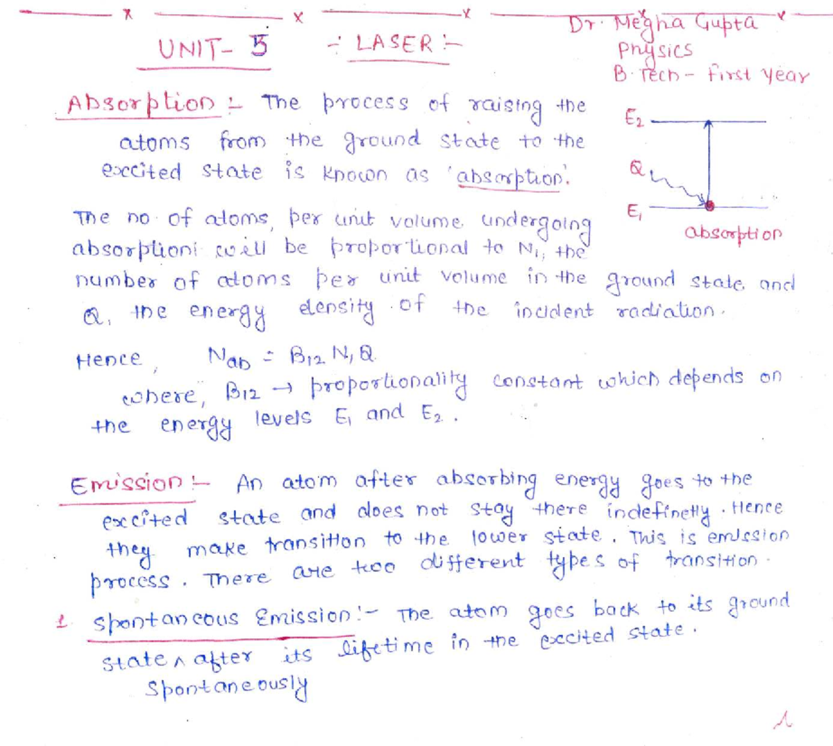 Unit 5 EMWT: Laser Action and Optical Fiber Principles in Physics - Studocu