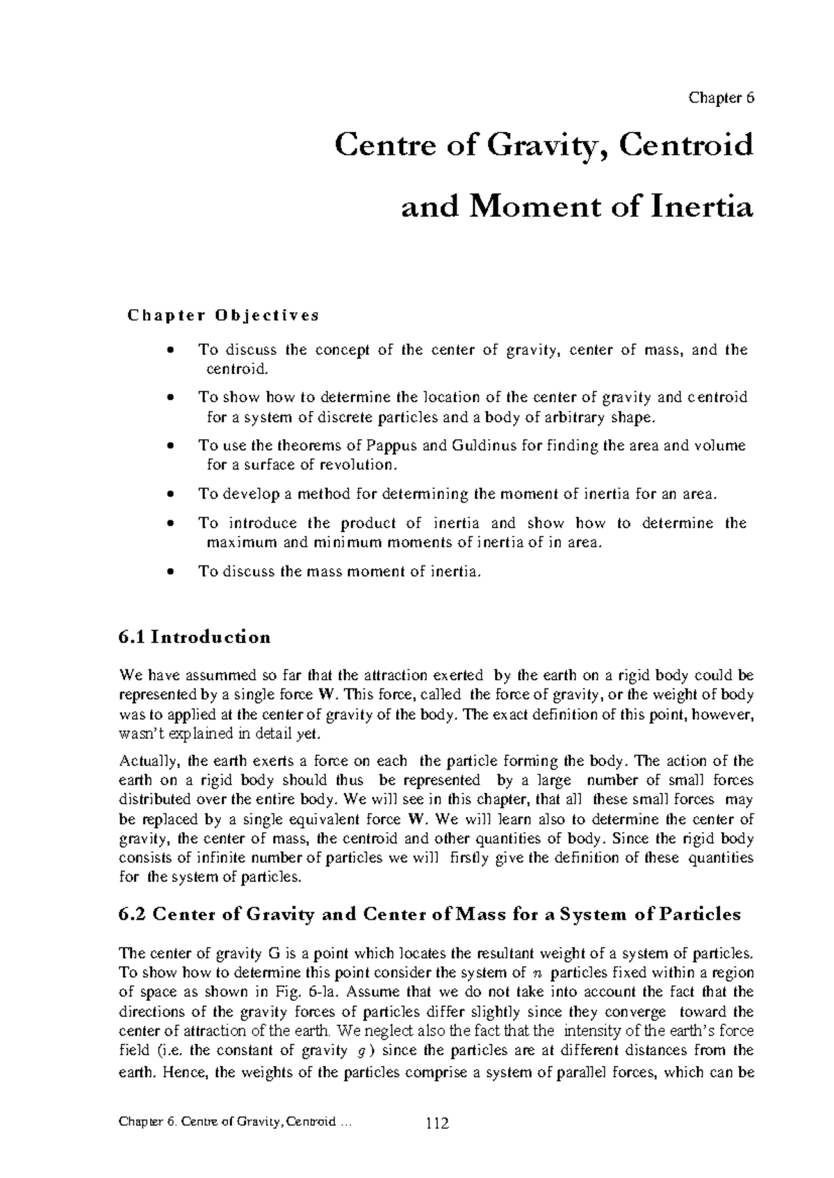 Chapter 6 Statics - Moment of Inertia - Chapter 6 Centre of Gravity ...