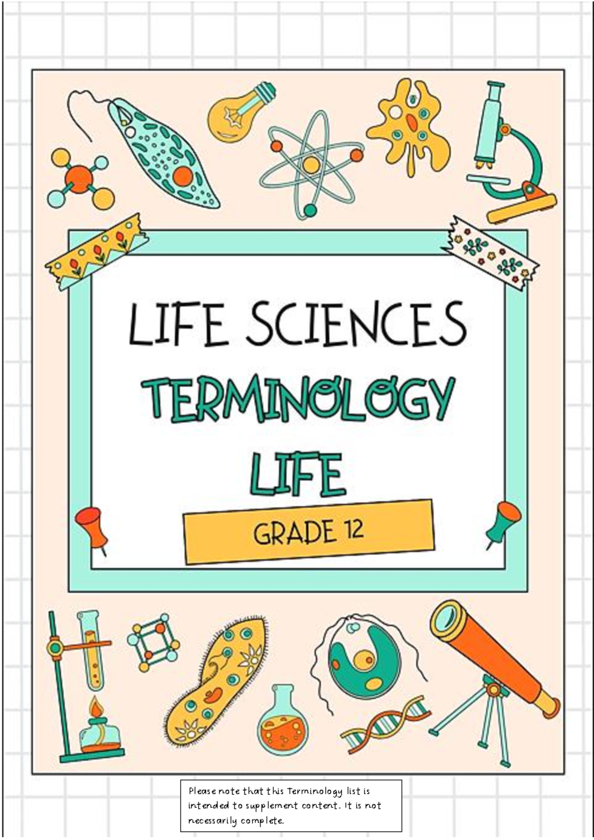 Grade 12 Biology Terminology Definitions - Environmental Studies & More ...
