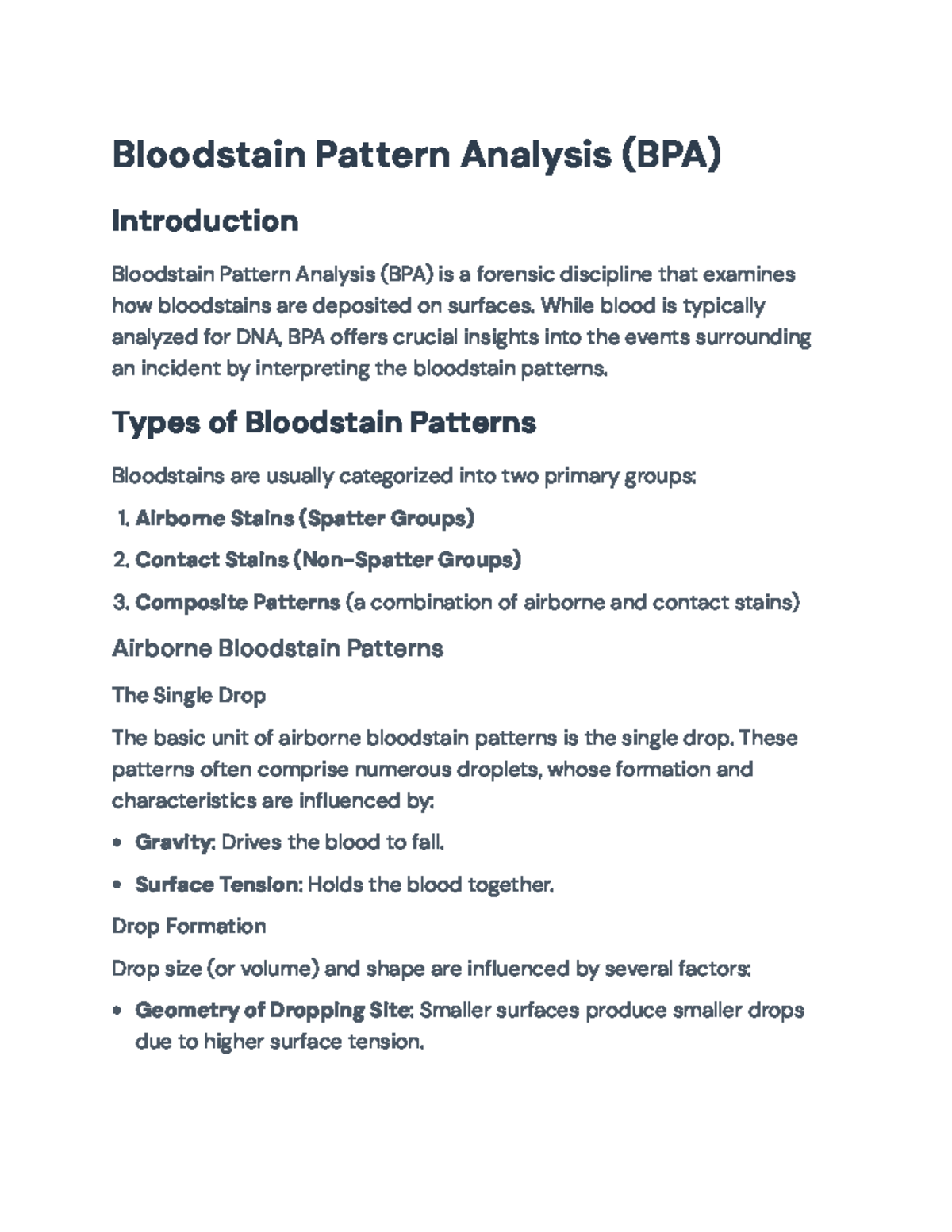 Bloodstain Pattern Analysis (BPA): Forensic Insights and Techniques ...