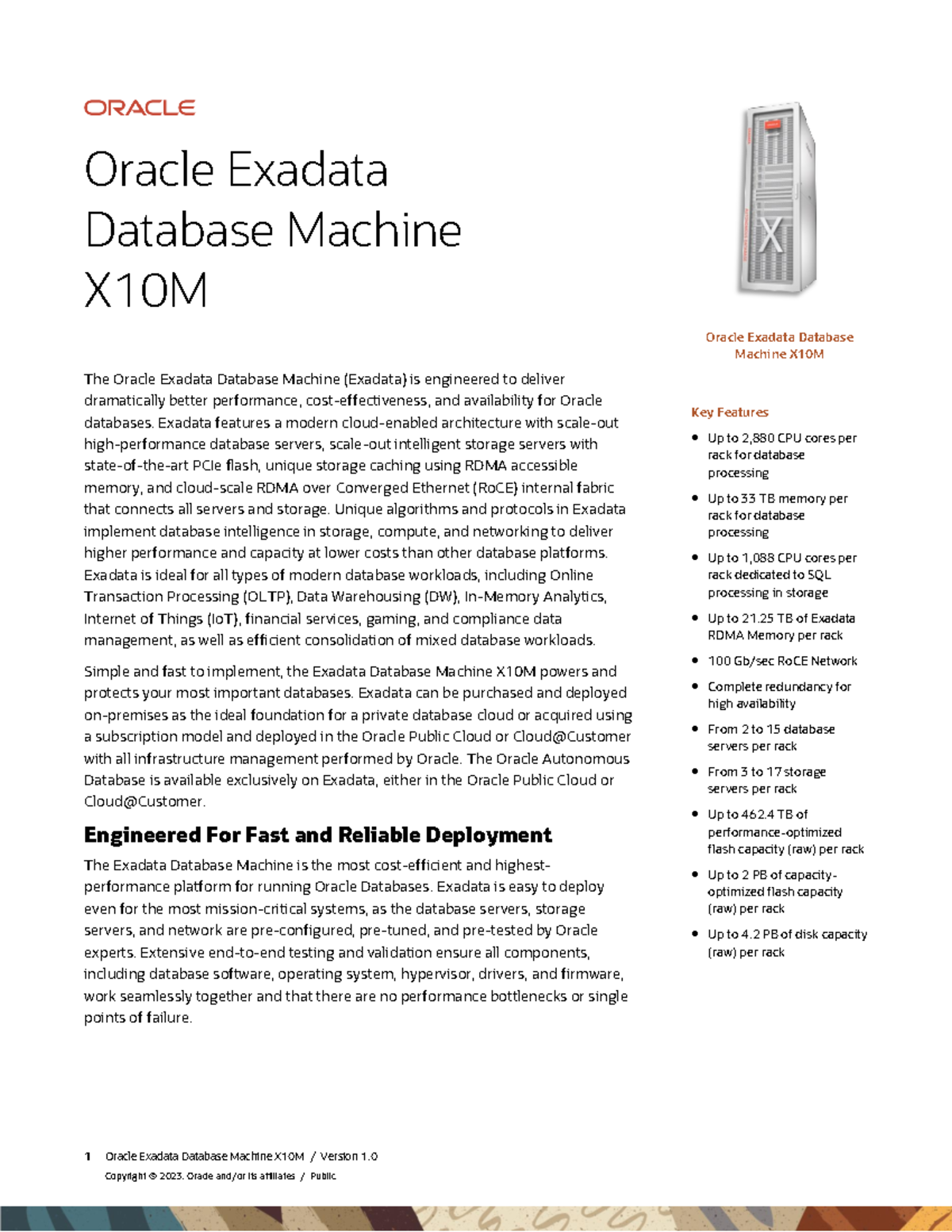 Oracle Exadata X10M: Summary & Key Features Overview - Studocu