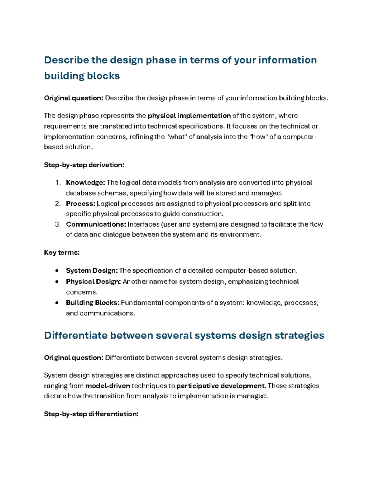 CMPG223 Final Exam Notes: Information System Design & Architecture ...