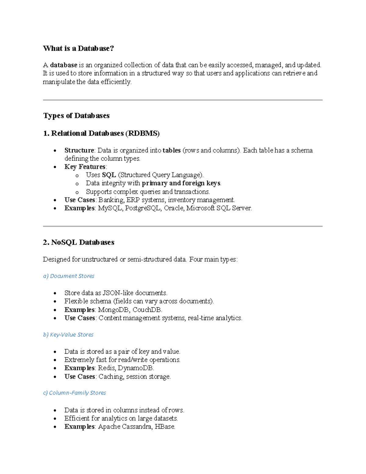 Database Systems MIDS Syllabus: Understanding Database Types and Models ...