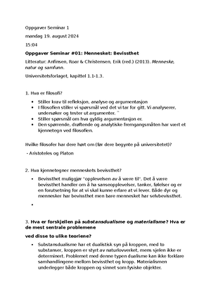 [Solved] Hva kjennetegner allmennviljen - Ex. Phil - Språk og argumentasjon (FIL-0700) - Studocu