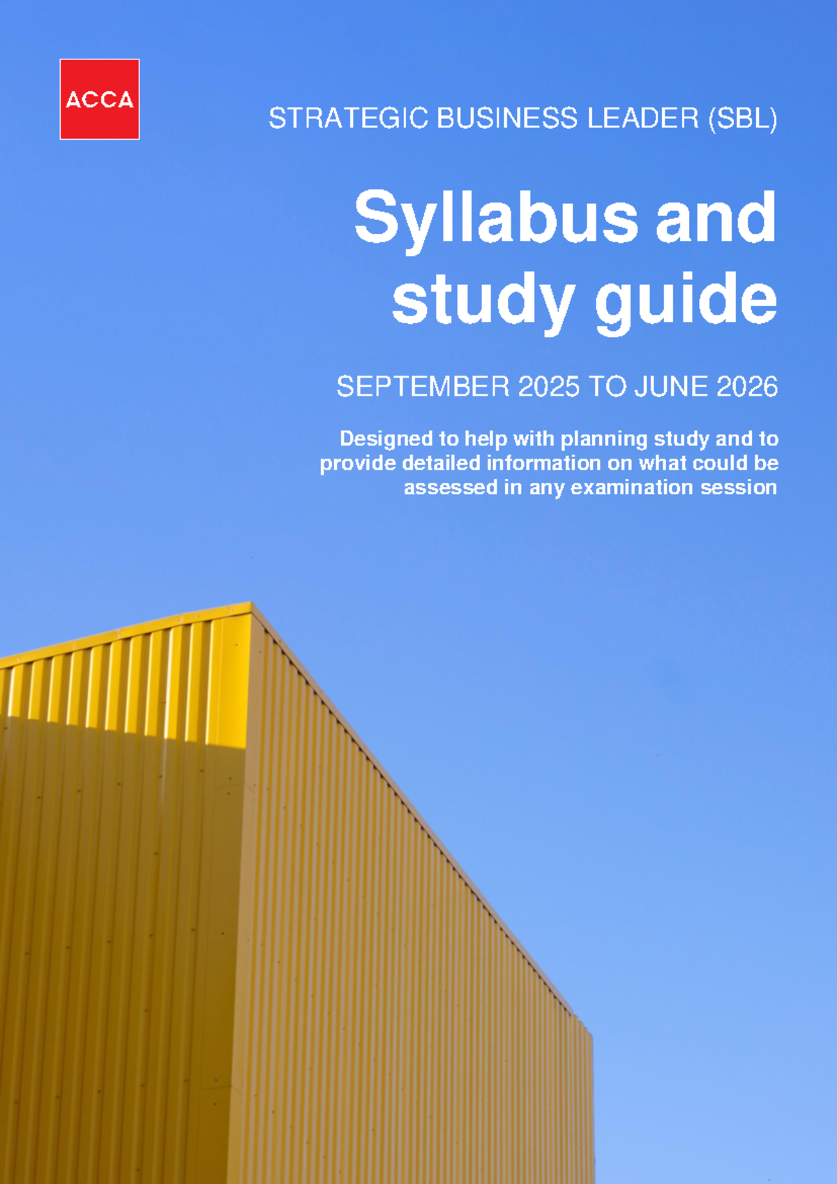 SBL S25-J26 Strategic Business Leader Syllabus & Study Guide 2025-2026 ...