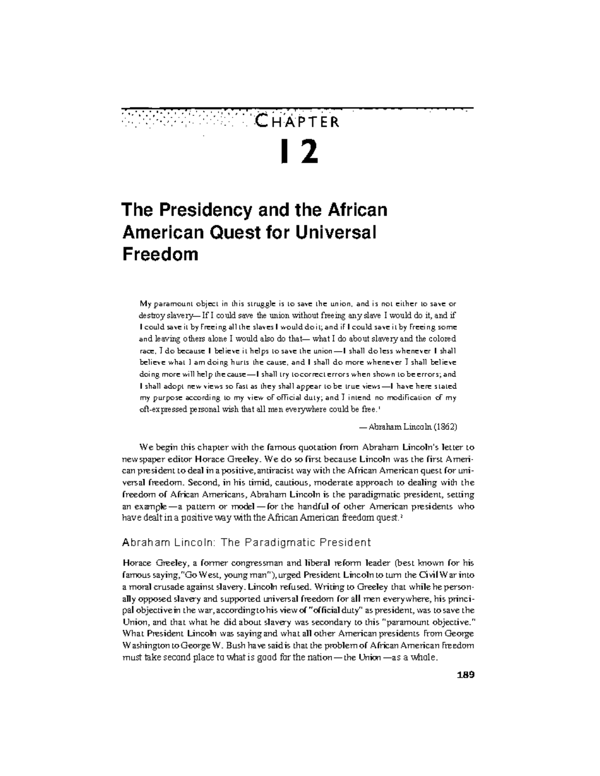The Presidency and the African American Quest for Universal Freedom: A ...
