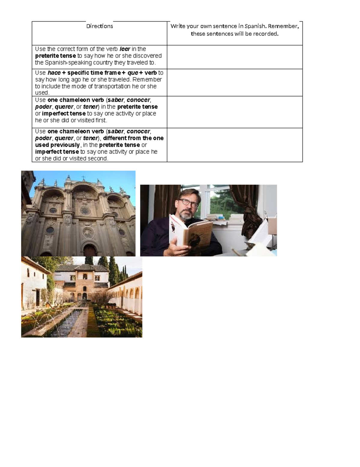 05 09 01 template - .... - Directions Write your own sentence in ...