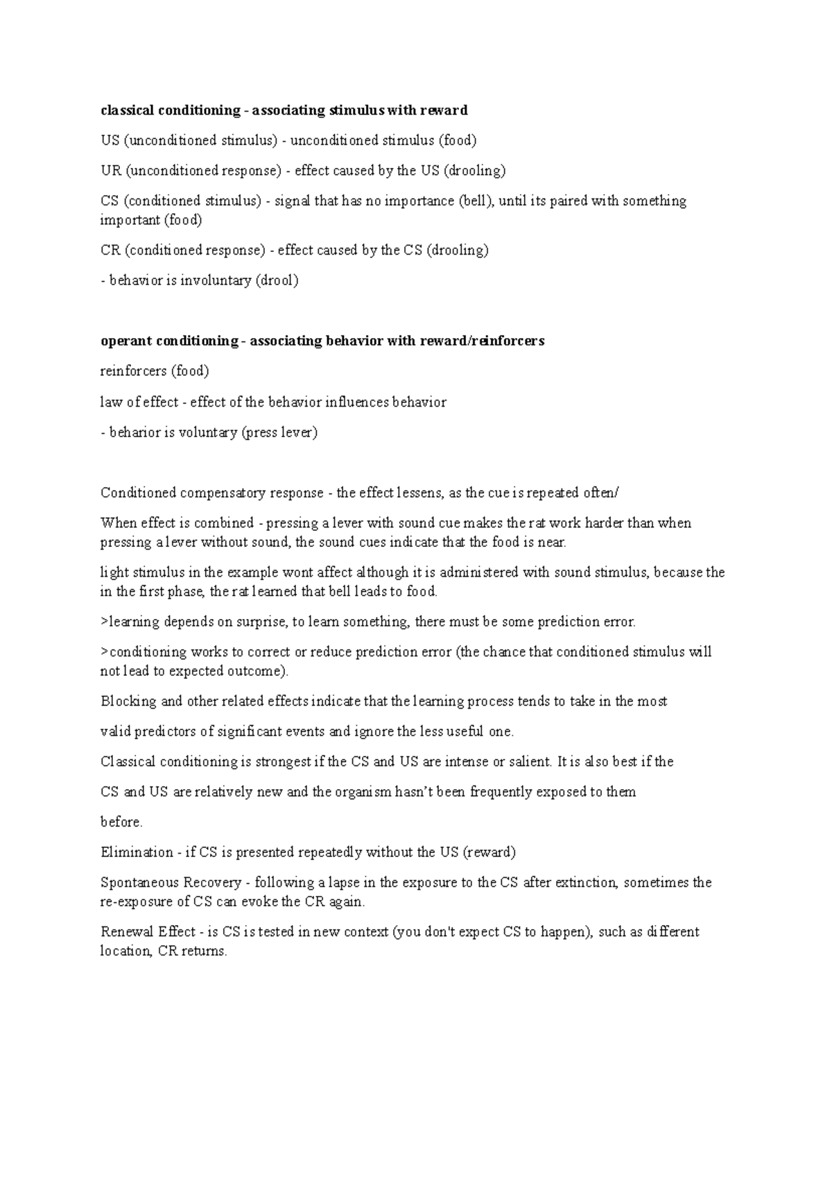 Psych GRP WEEK 5: Classical & Operant Conditioning Concepts Explained ...