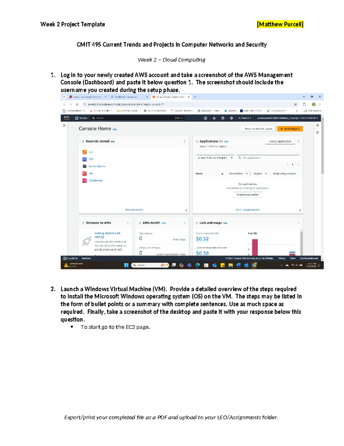 CMIT 495 Project 2 Cloud Computing Assignment - CMIT 495 Current Trends ...